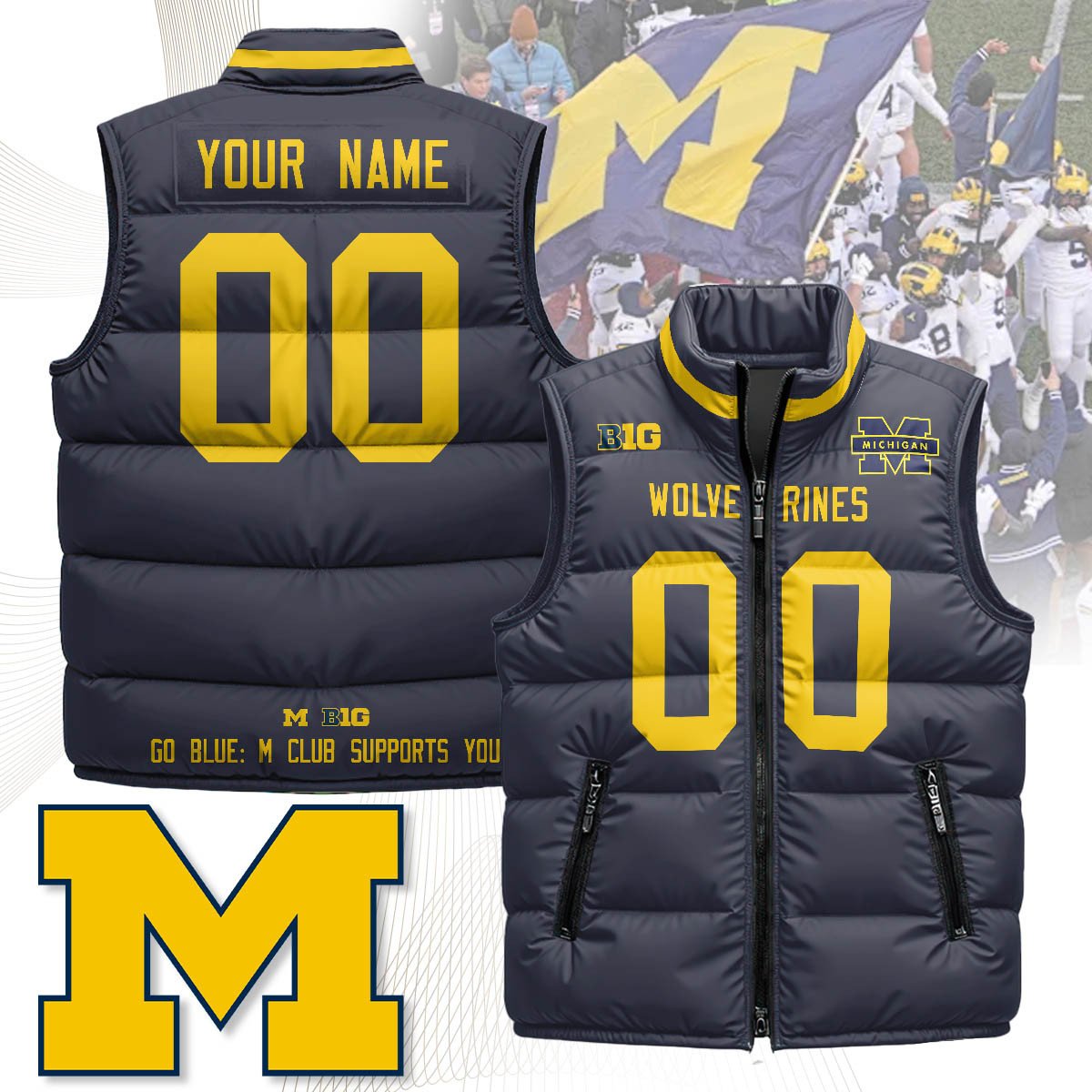 Custom Michigan Wolverines Unisex Puffer Vest – 22.11.2020